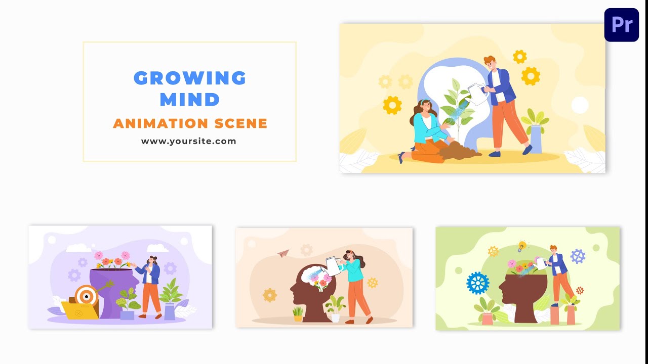 Self Improvement Flat 2D Design Animation Scene - YouTube