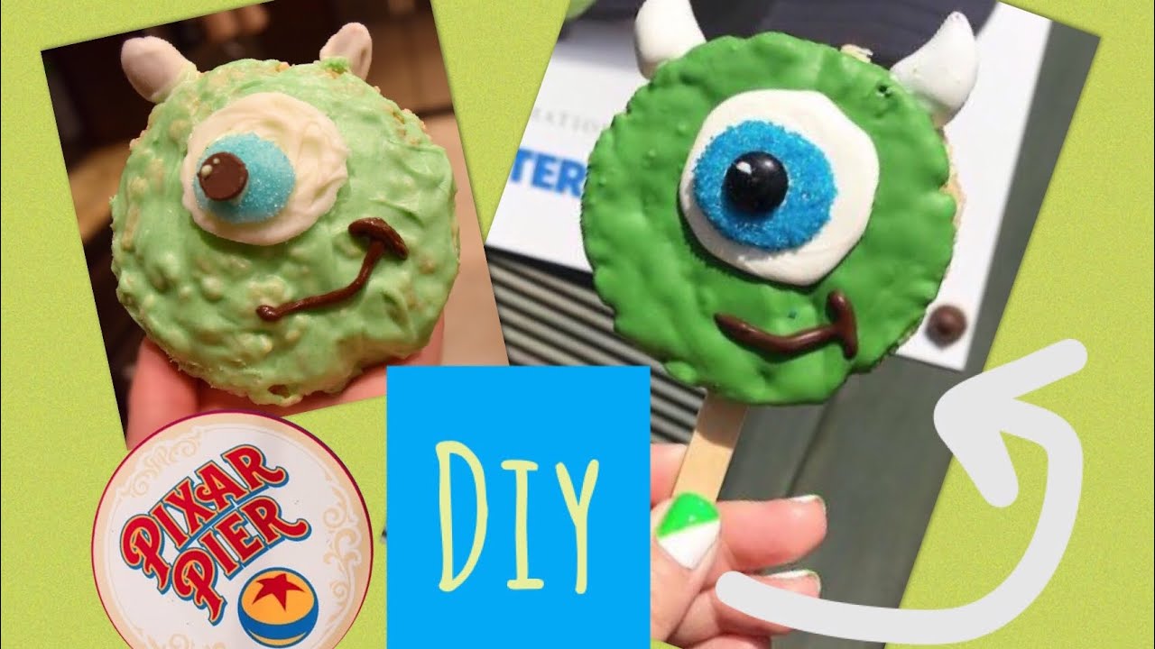 DIY Mike Wazowski Rice Krispy Treats! Pixar Pier Food - YouTube