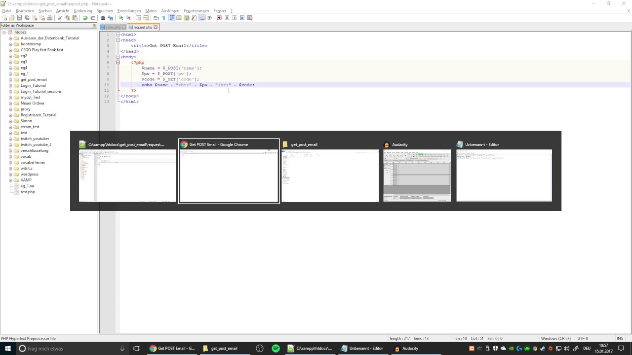 HTML-PHP Variablen, Eingaben mittels GET und POST übertragen und Emails versenden mit PHP GER ...