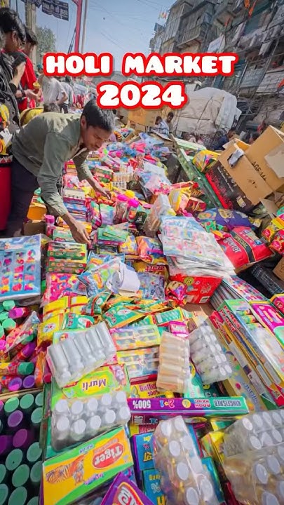Cheapest Holi Market 2024 | Exploring Gulal,,Pichkari, ₹4RS holi stash😱 |sadar bazar delhi - YouTube