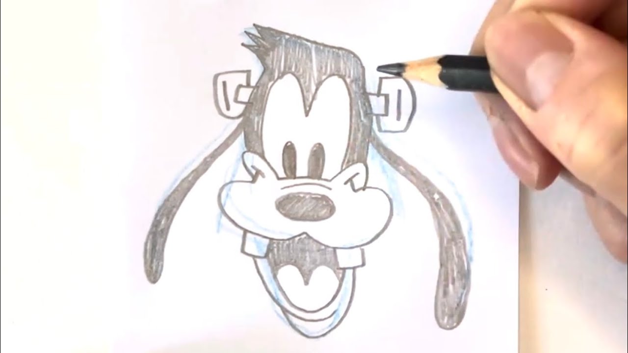 How to draw Disney's GOOFY as FRANKENSTEIN for Halloween in 3 Min (hard ...