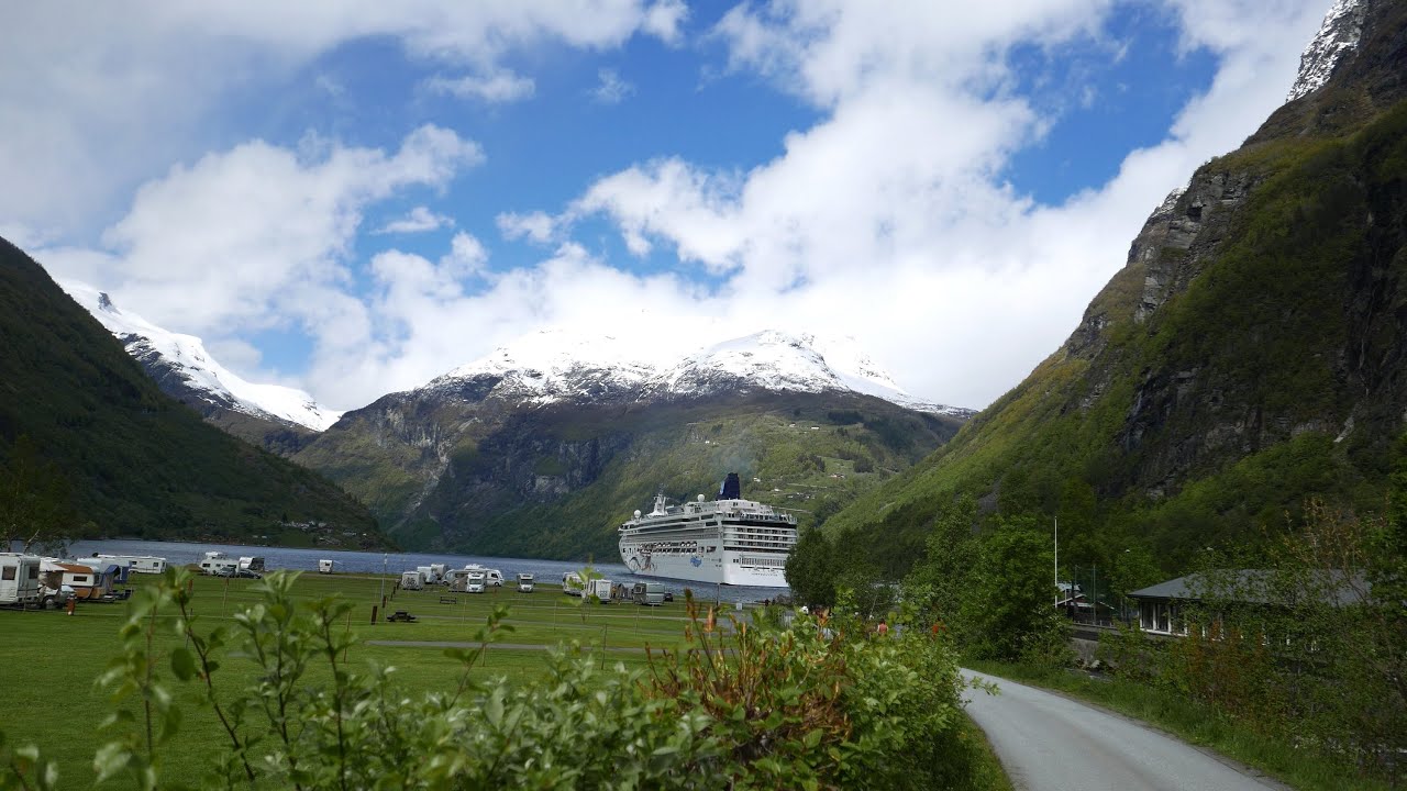 Geiranger Camping Grounds Area & Town (4K) - YouTube