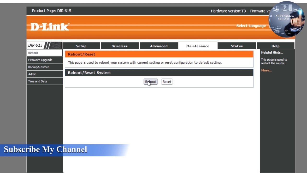 how to restart dlink router - YouTube