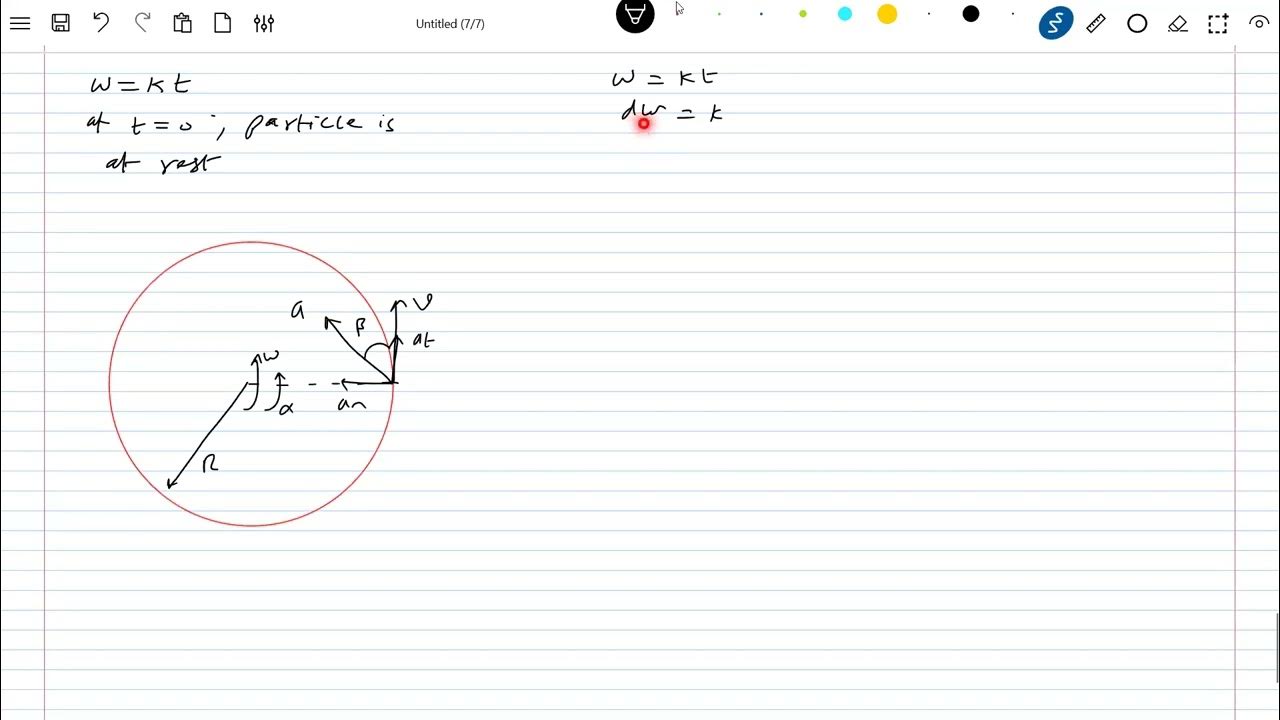 7) Physics | kinematics of circular motion class 11| angular velocity varies with time as w= kt ...
