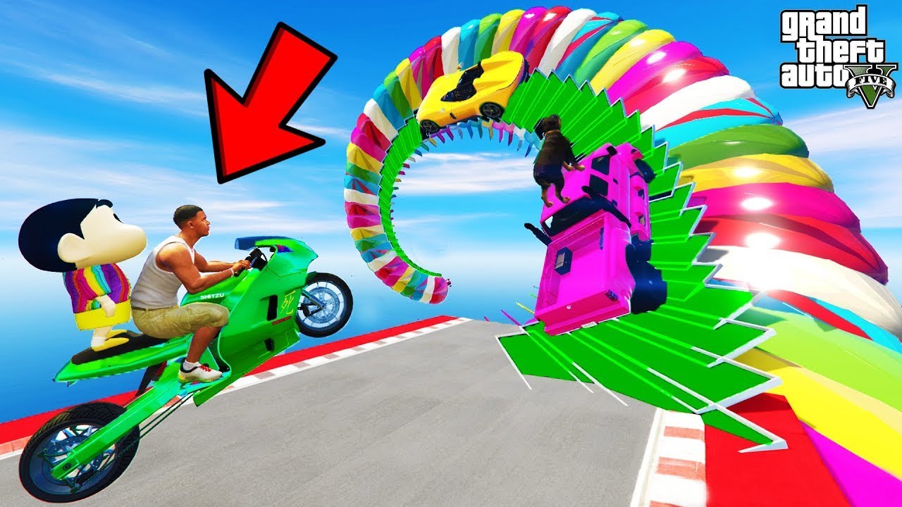 IMPOSSIBLE COLOURFUL LOOP MEGA RAMP PARKOUR JUMP CHALLENGE GTA 5 - YouTube