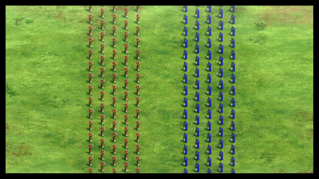 AGE OF EMPIRES II: 100 ELITE TEUTONIC KNIGHTS VS 100 ELITE OBUCH - YouTube