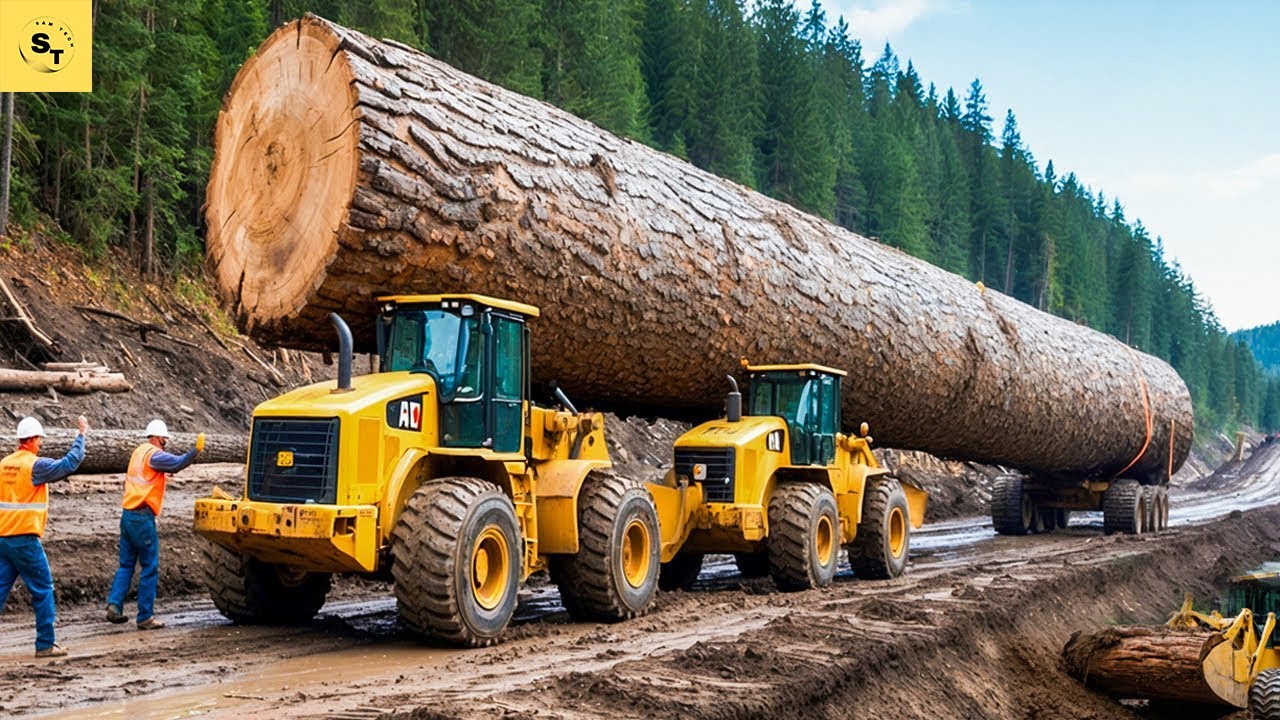 Extreme DANGEROUS Huge Wood Logging Truck | Biggest Heavy Equipment ...