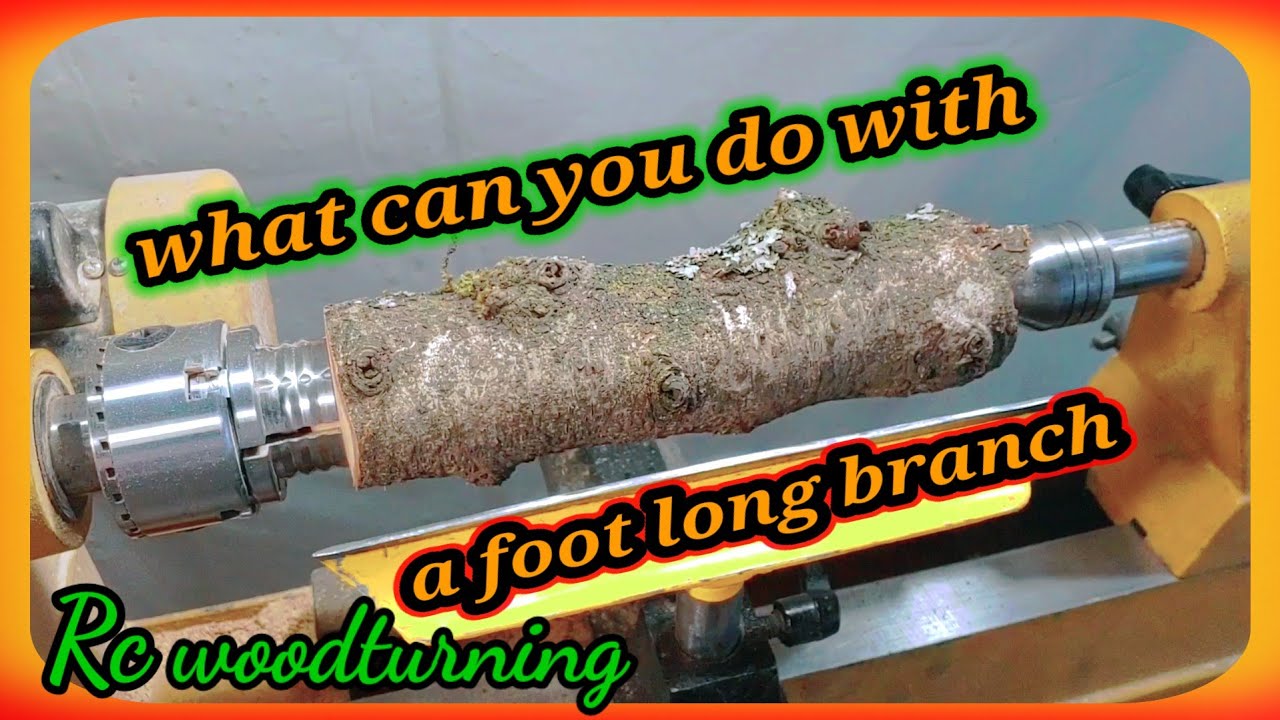 wood turning a 12" tree branch - YouTube