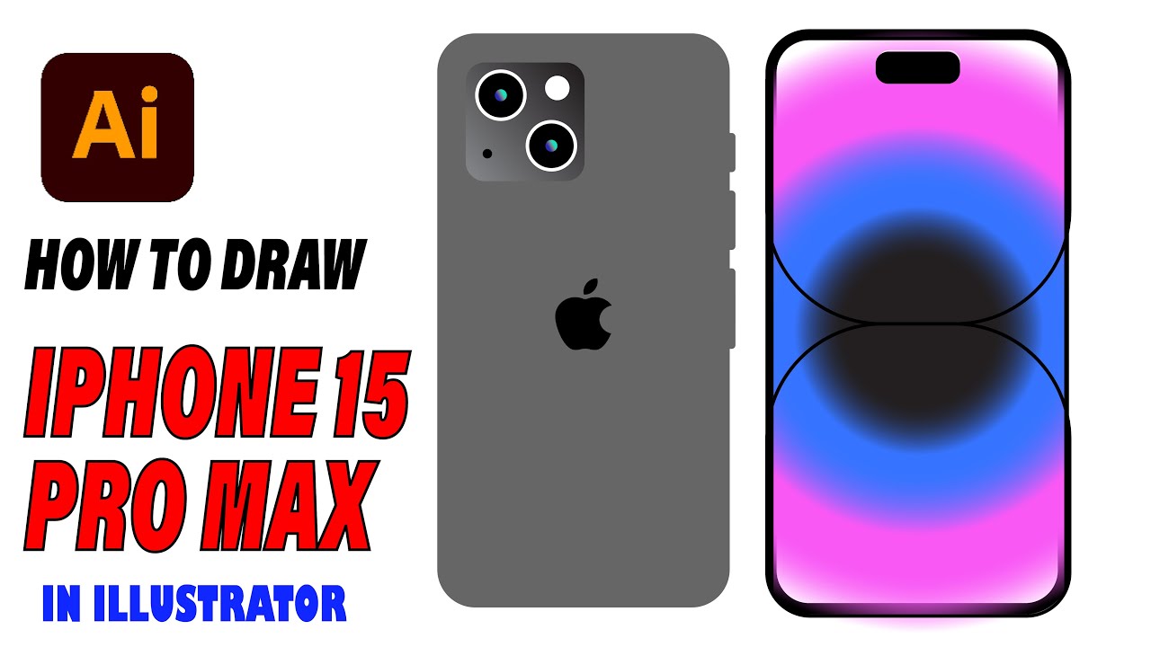 How to Draw I Phone 15 pro max satisfying video| Adobe Illustrator ...