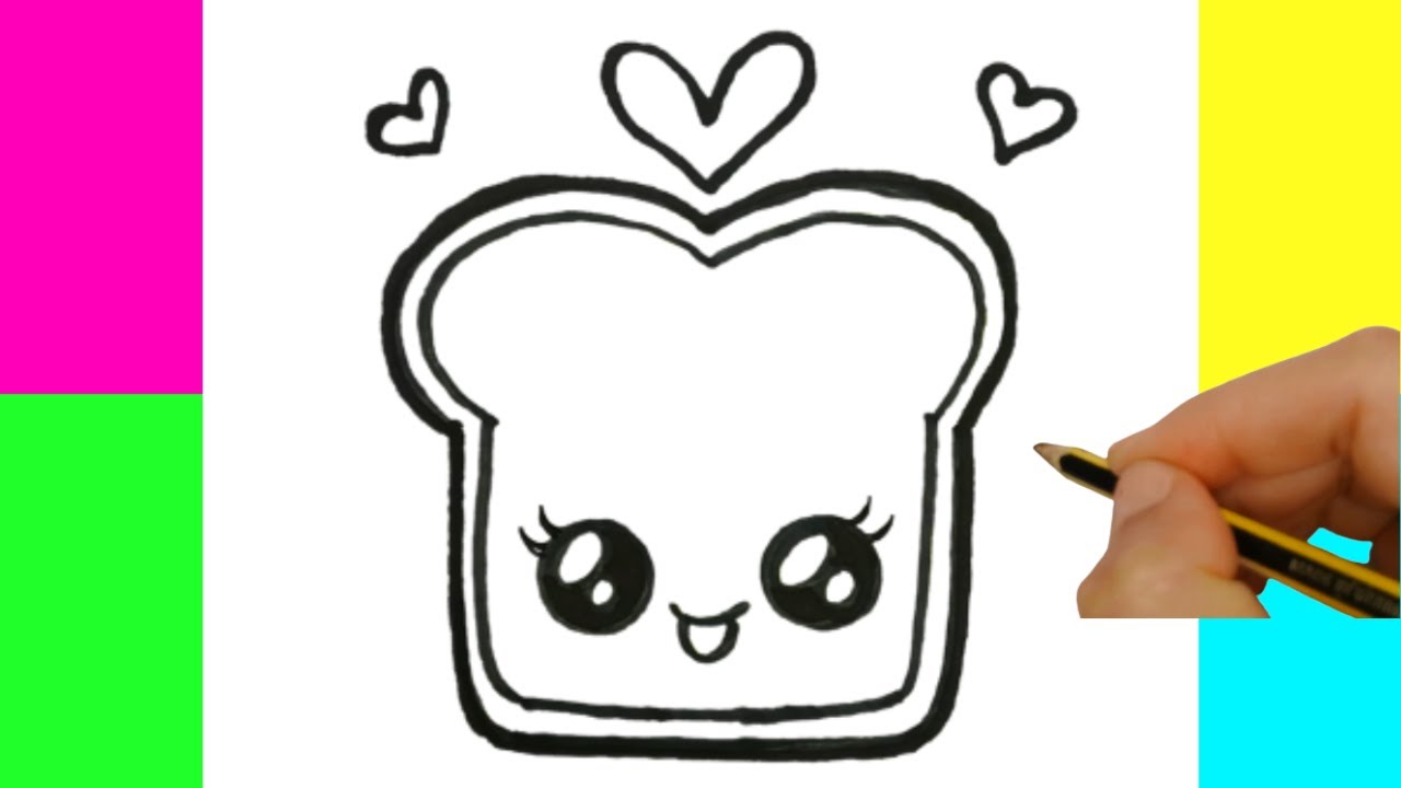 How to Draw Cute Toast,Easy Step by Step Drawing Tutorial - YouTube