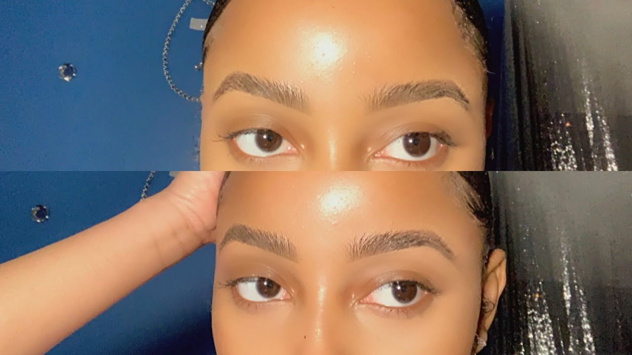 HAIR STROKE EYEBROW ROUTINE | Snatched natural looking eyebrows - YouTube