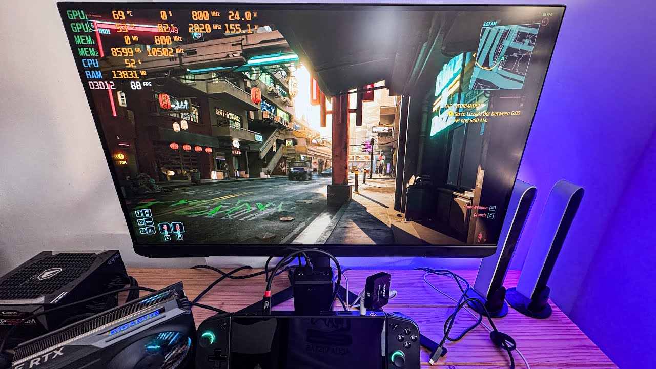 Lenovo Legion Go eGpu Cyberpunk 2077 UT3G 4070ti fps test FHD #egpu # ...