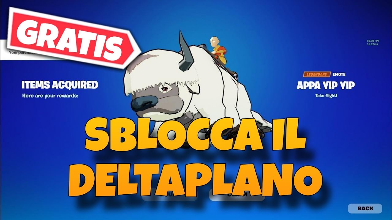 COME OTTENERE GRATIS IL DELTAPLANO DI APPA FORTNITE AVATAR CAPITOLO 5 ...