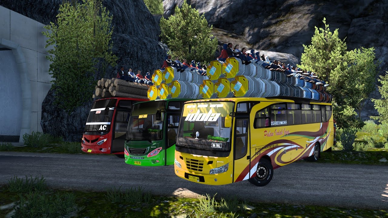 3 Overloaded Bus Most Dangerous Road.... | #ets2 - YouTube