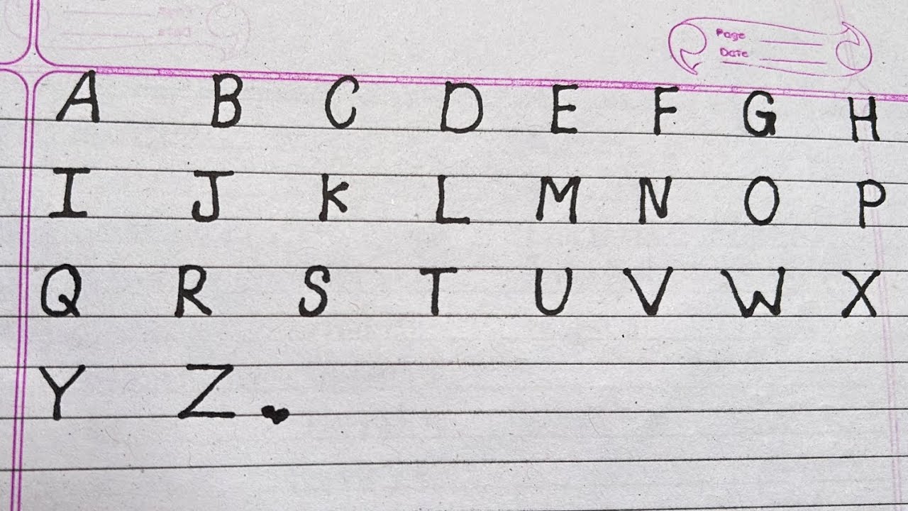 English writing Capital Letters A - Z || English Handwriting Capital ...