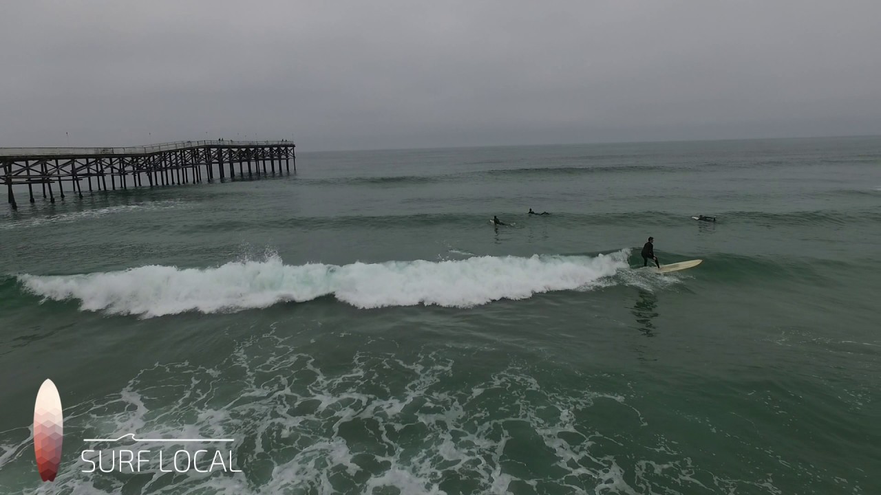 Surfing aerials Pacific Beach, California | Drone Video Crystal Pier ...