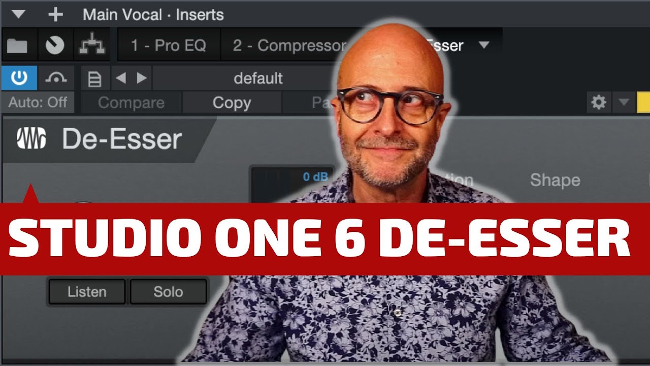 STUDIO ONE 6 PROFESSIONAL NEW FEATURES PT 4 - THE DE-ESSER - YouTube