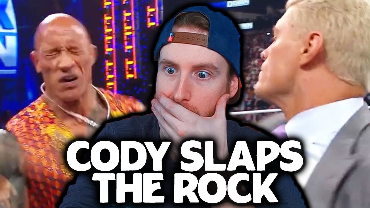Cody Rhodes Slaps The Rock On WWE Smackdown OMG - YouTube