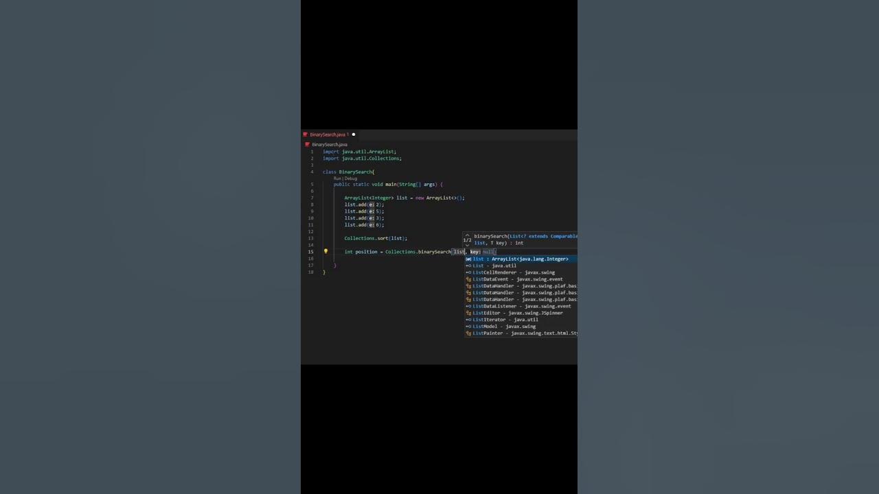Binary Search 😮 💭 Java Shorts Programming Interview Youtube