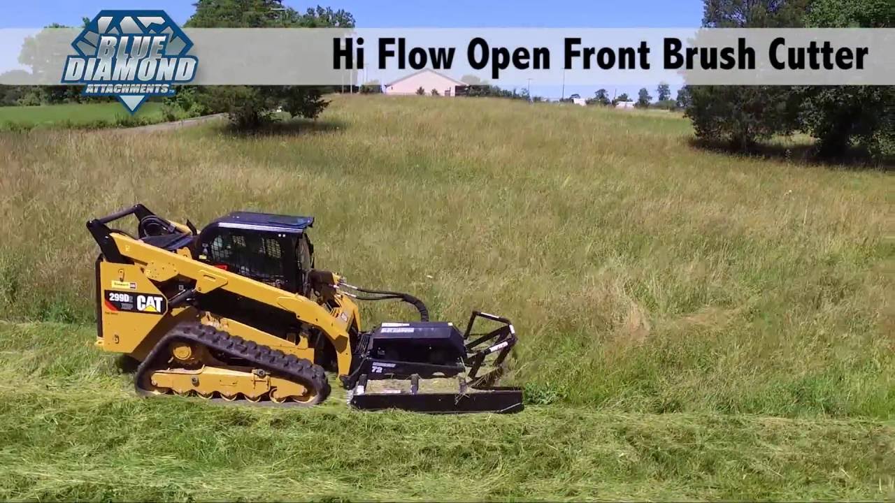 Open Front Brush Cutter : High flow demo - YouTube