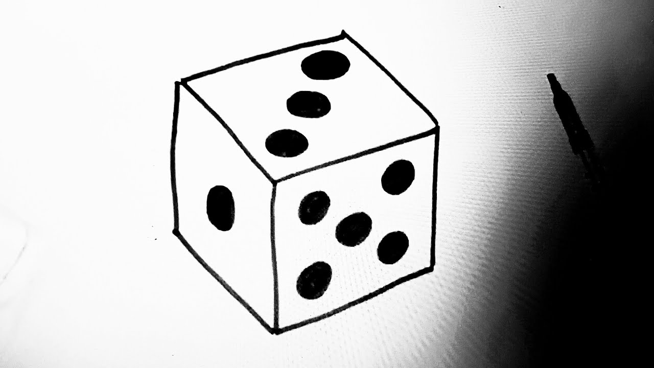 How To Draw A Dice | Dice Drawing Lesson Step By Step - YouTube