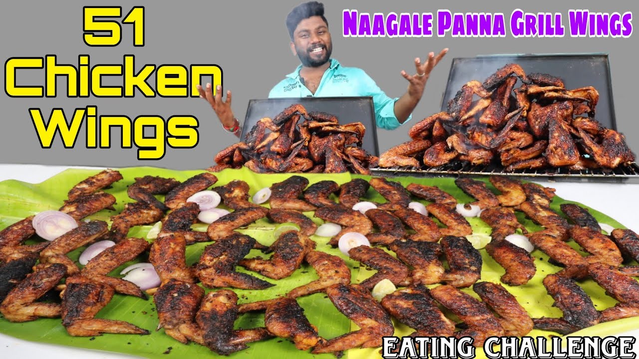 50 Grill Chicken Wings Cooking & Eating Challenge | Hot Wings Challenge ...