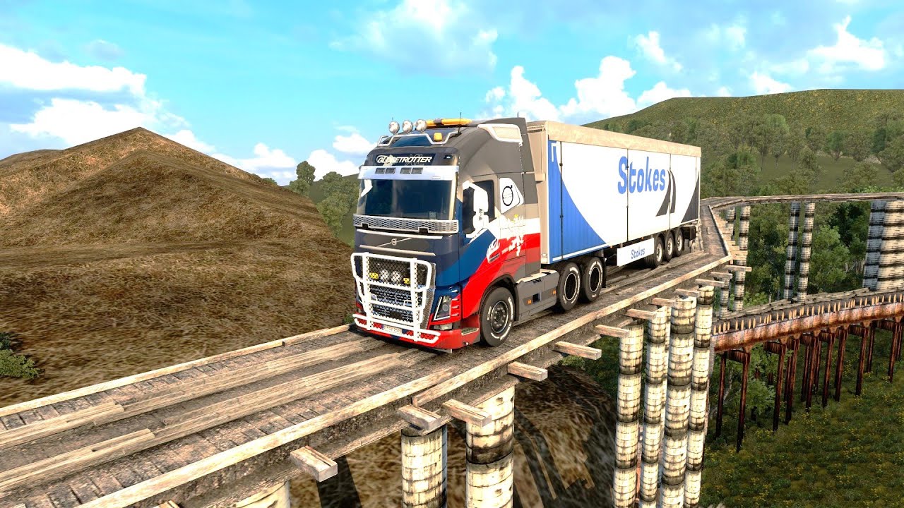 Scania V8 ,ETS2 TruckersMP, Abnormal Trailer Transport through The ...