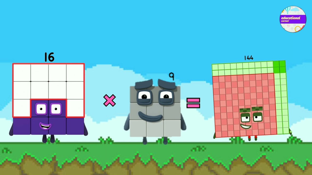 Numberblocks 16 times table | learn to count @preschoollearning110 ...