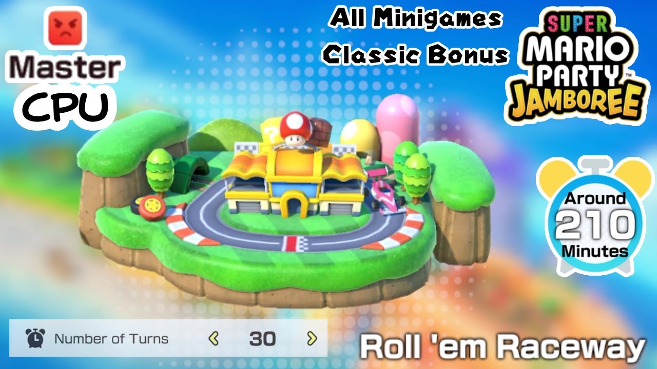 Winning 30 Turns VS Master CPU On Roll 'em Raceway (Super Mario Party ...