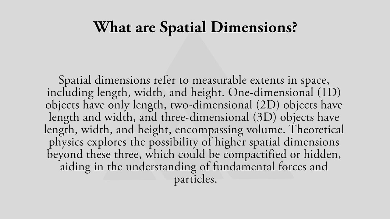 What are Spatial Dimensions? - YouTube