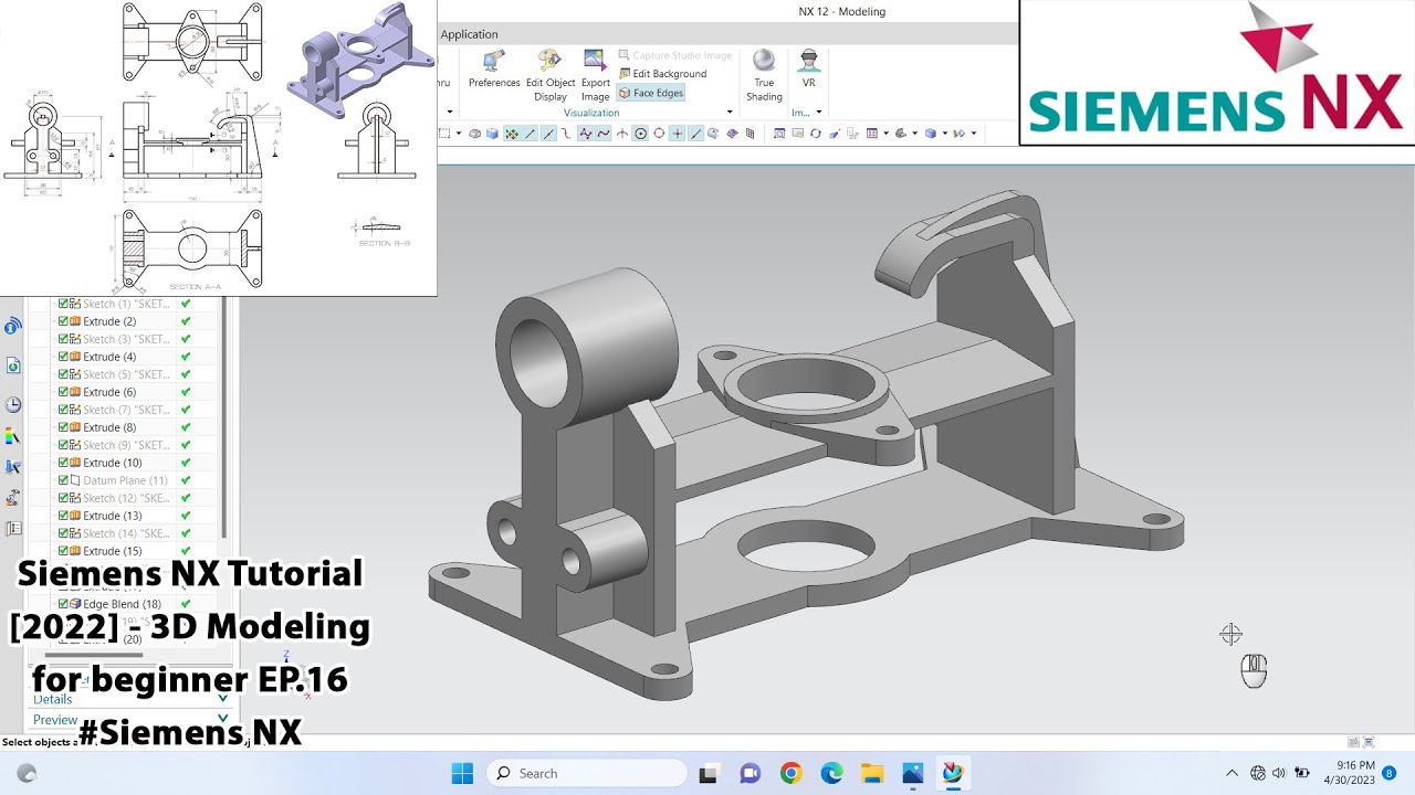 Siemens NX Tutorial [2022] - 3D Modeling for beginner EP.16 - YouTube