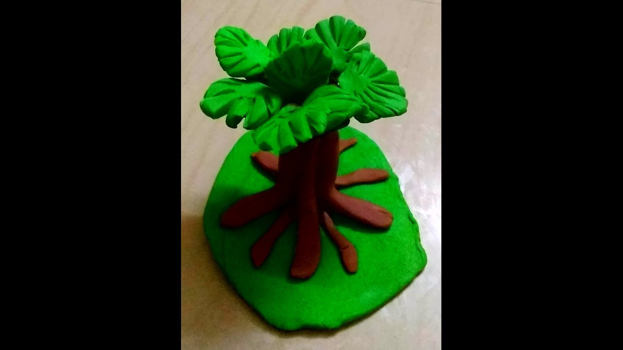 DIY how to make miniature tree with polymer clay - YouTube