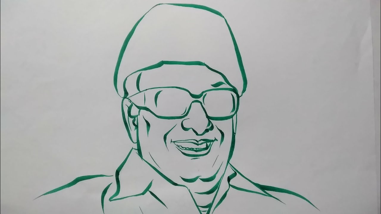 Art 28 #MGR Line Drawing step by step easy method - YouTube