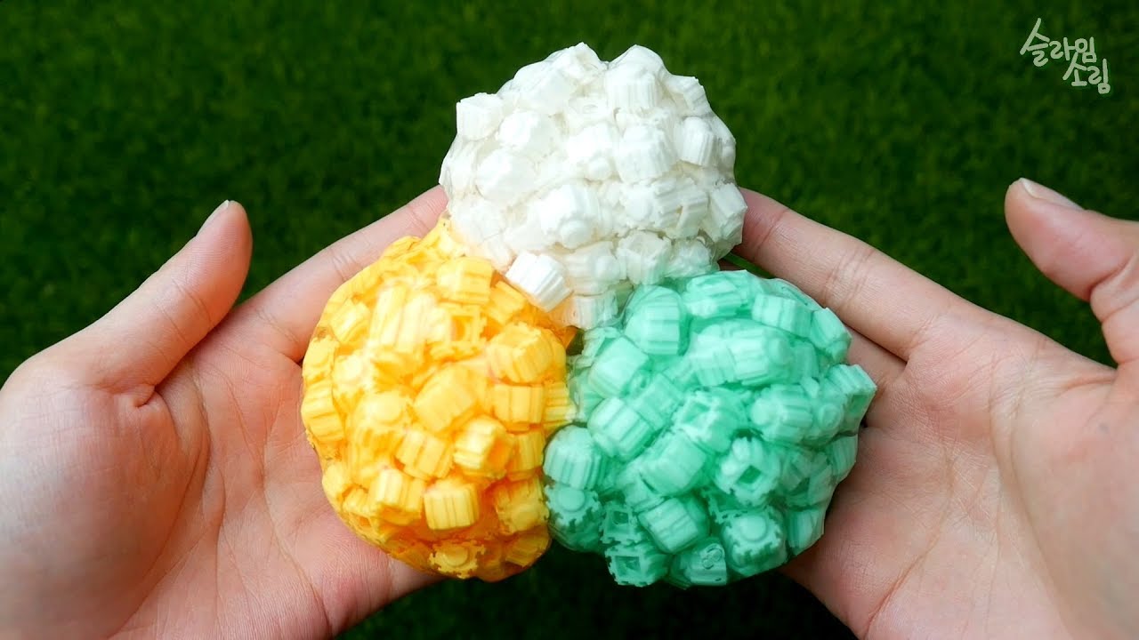 레몬민트 디폼블럭 슬라임 | Lemon Mint Block Slime | ASMR #162 - YouTube