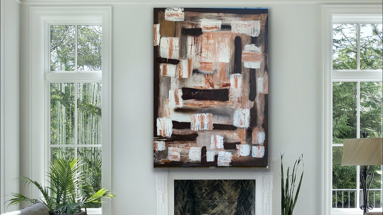 Acrylic abstract textured chocolate brown art painting. - YouTube