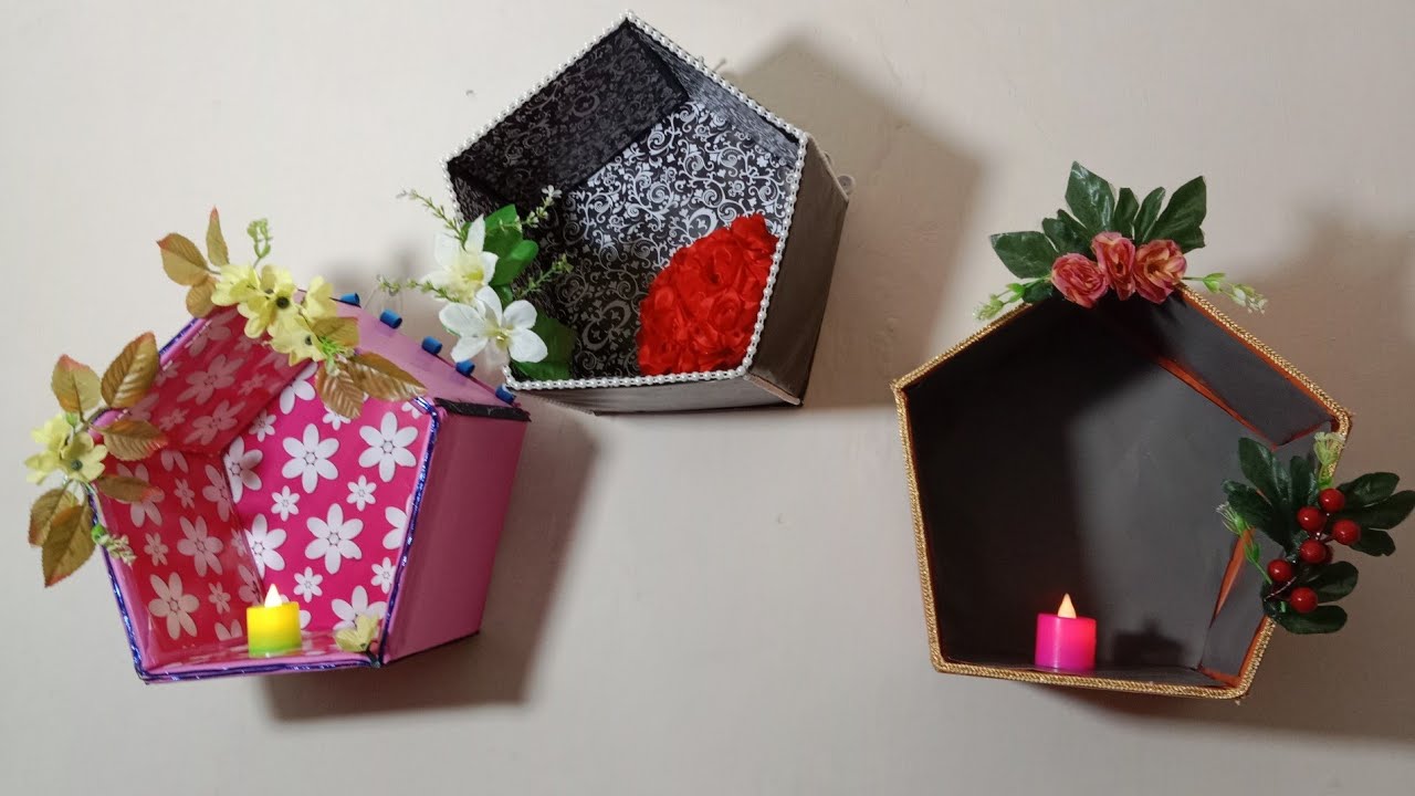 CARDBOARD BOXES WALL HANGING DESIGN || WALLS DECOR || ART'S & CRAFTS ...
