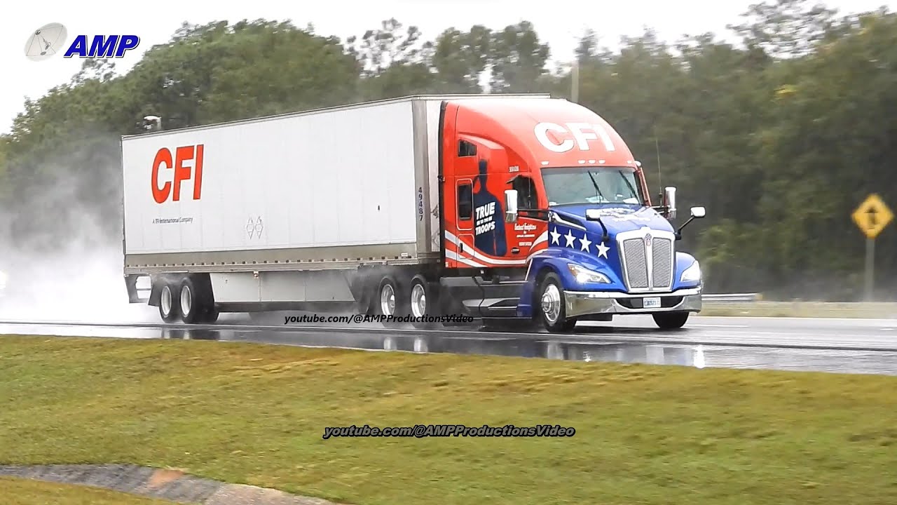 Red CFI Kenworth T680 | Truckspotting 120723 - YouTube