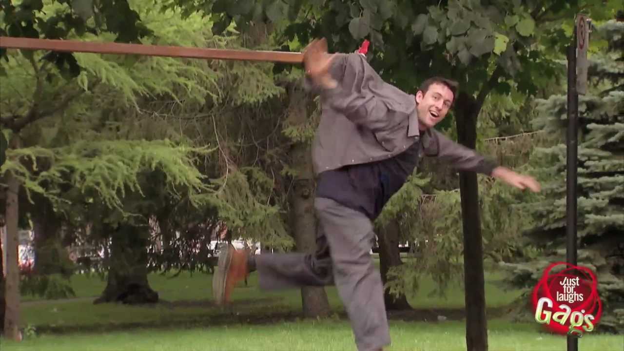 Worker Stuck To Pole Prank - YouTube