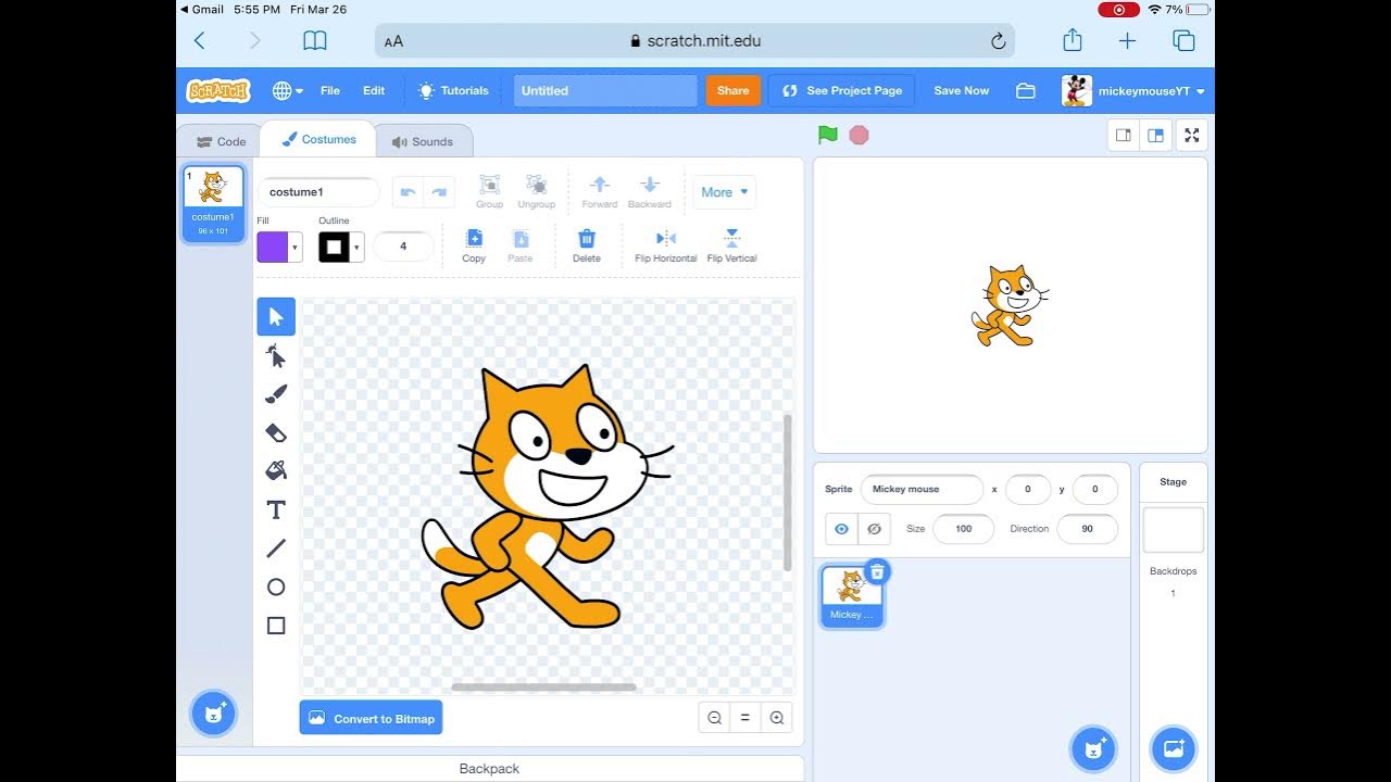 Mickey Mouse plays scratch - YouTube