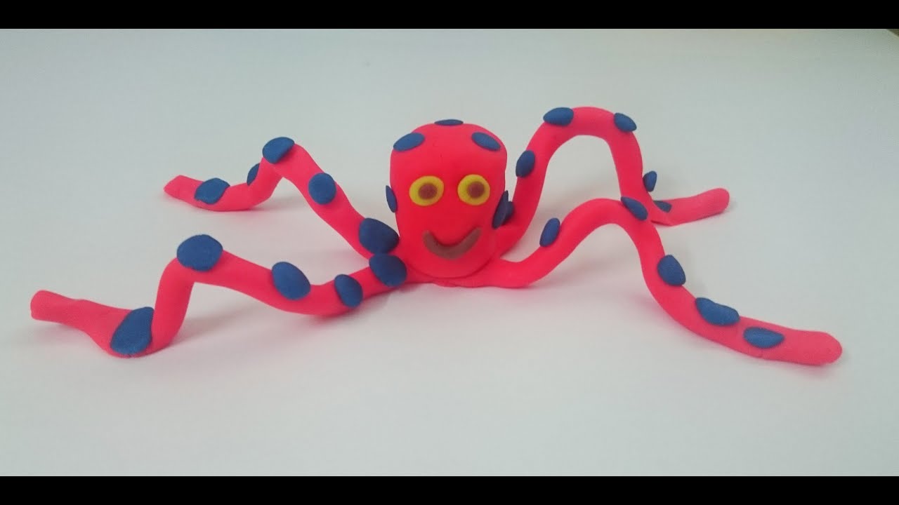 العاب صلصال للاطفال - عمل اخطبوط بالصلصال | Polymer clay Octopus tutorial - YouTube