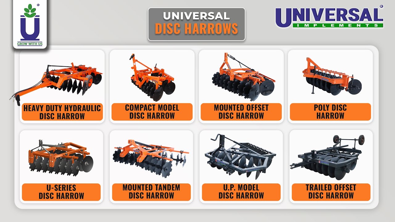 Universal Disc Harrows - Universal Implements - YouTube