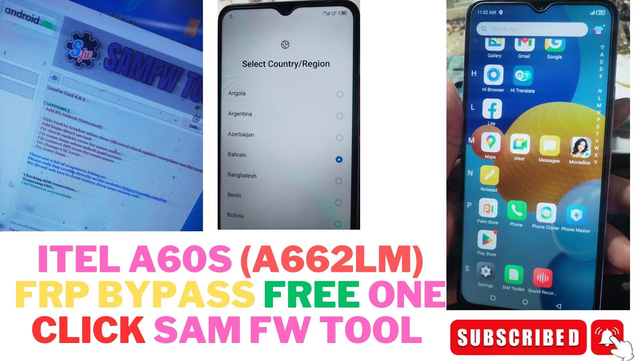Itel A60s A662LM Frp bypass Free One Click Sam Fw Tool 100% - YouTube