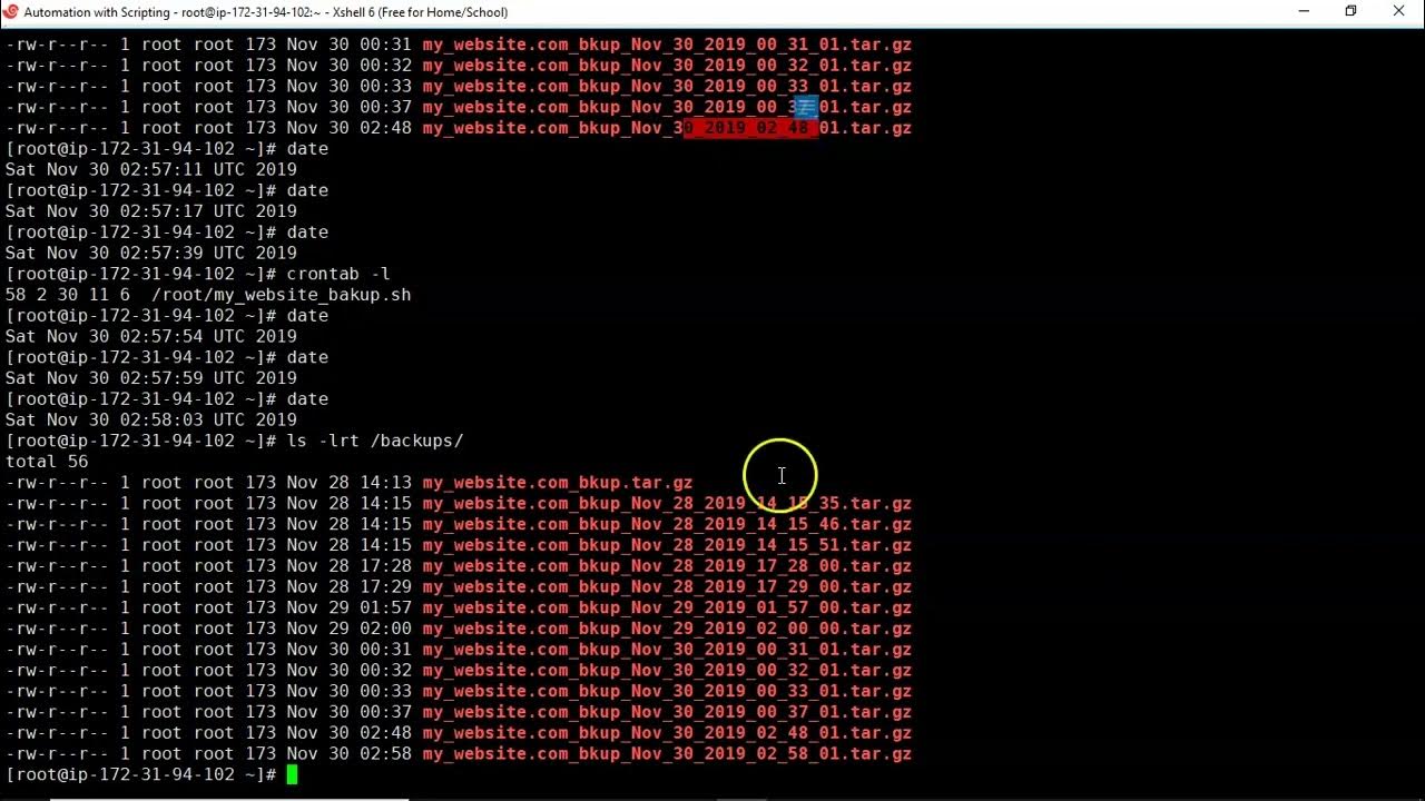 Scheduling Jobs With Crontab Bash Shell Scripting Youtube