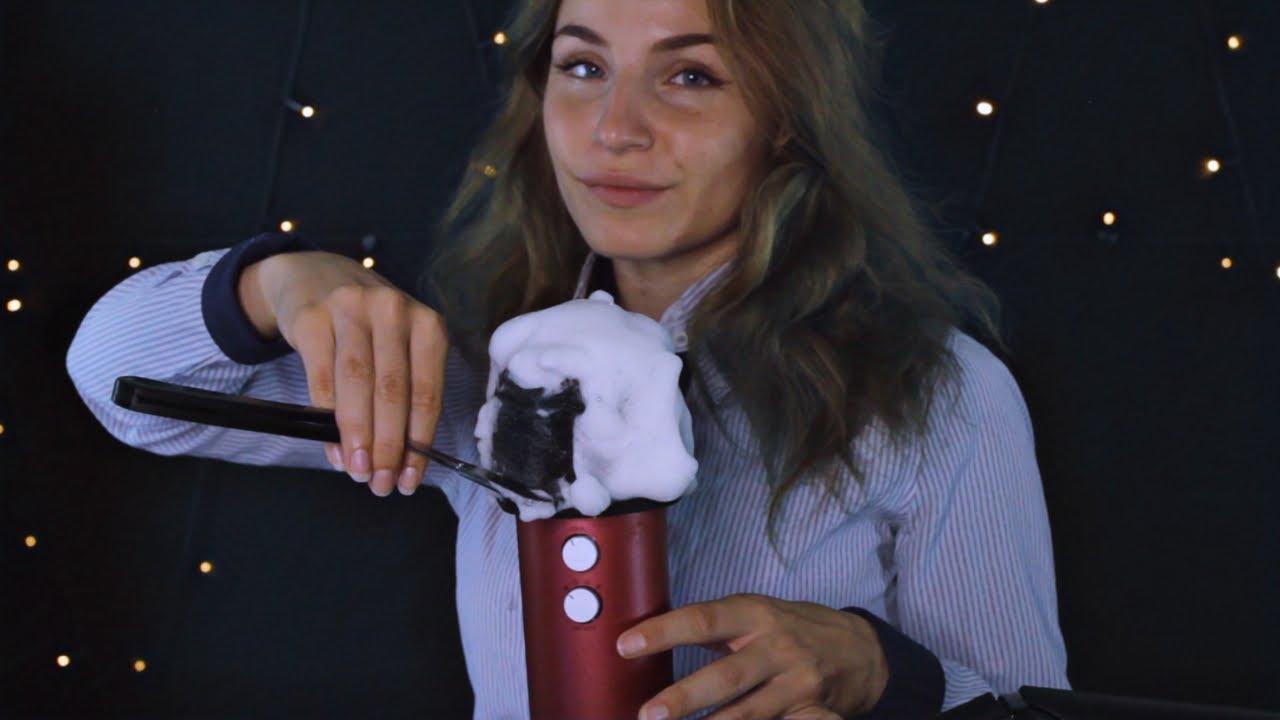 ASMR Barbershop: Shaving YOU but you are the MIC [soft spoken, close ...