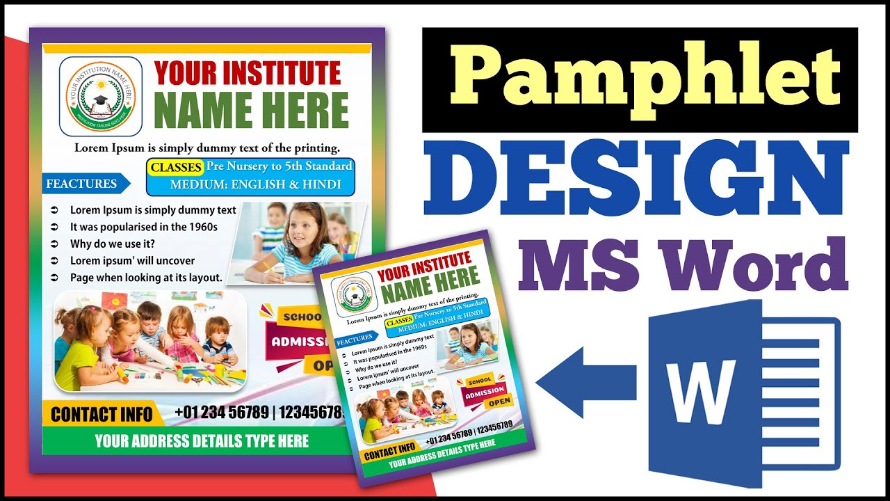 Printable Pamphlet Design Made EASY with MS Word | ms word me pamphlet ...