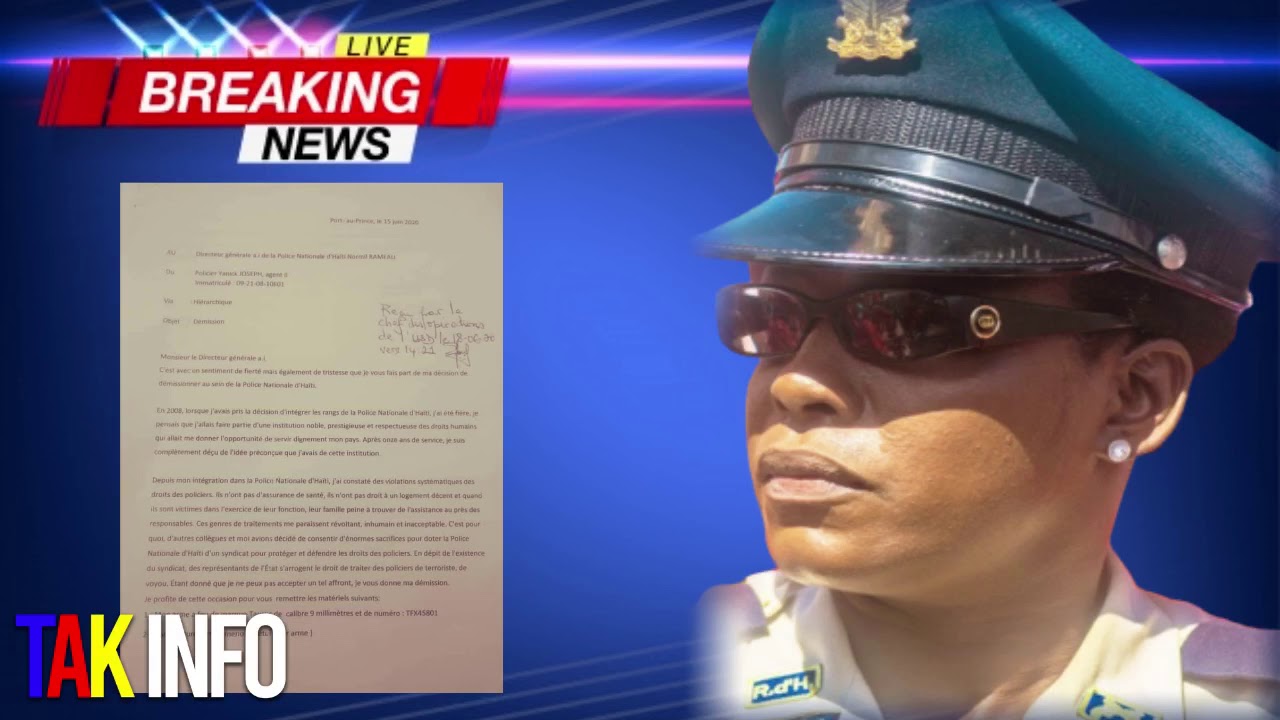 Yanick Joseph SPNH remèt demisyon li aprè 11 ans Travay nan lapolis ...