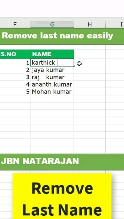 Remove last Name Easily in Excel - YouTube
