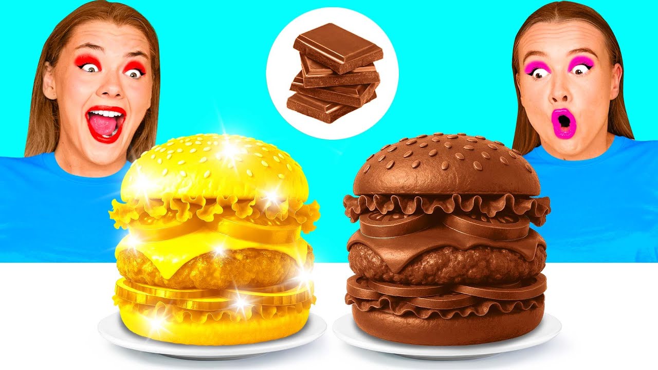 Real Food vs Chocolate Food Challenge | Epic Food Battle - YouTube