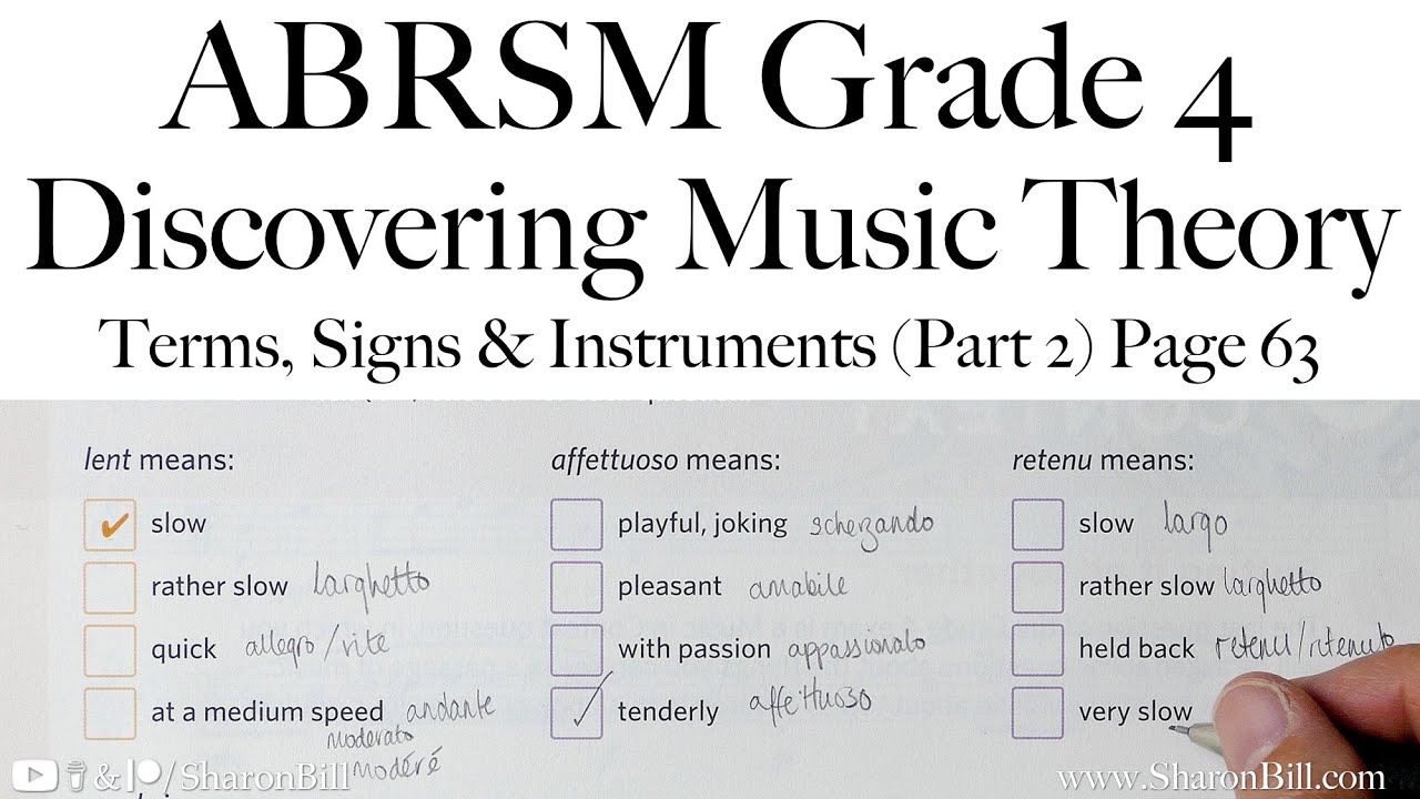 ABRSM Discovering Music Theory Grade 4 Terms, Instruments and Signs (Pt ...