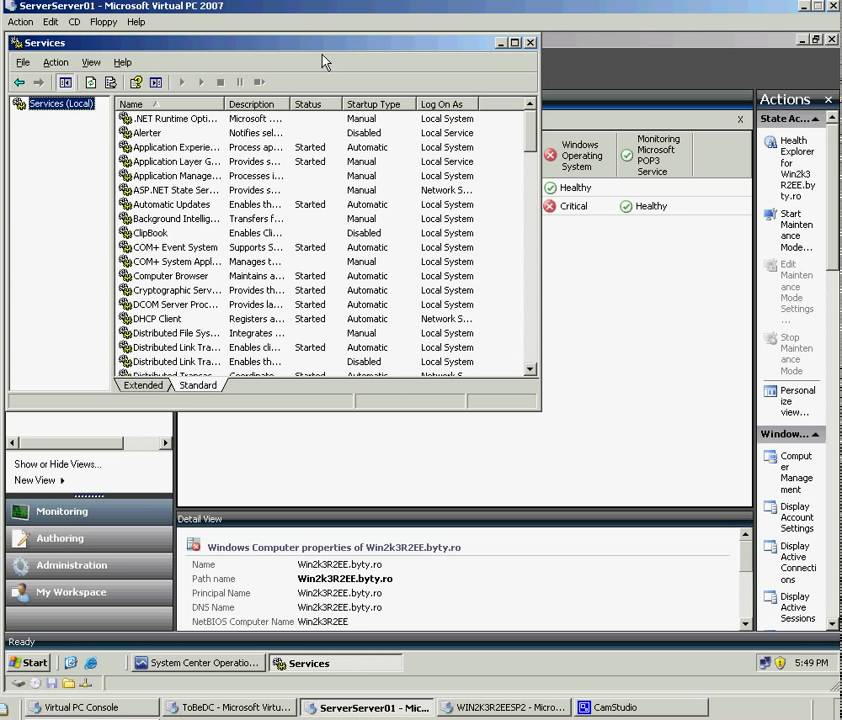 SCOM 2007 R2 Monitoring Windows Service - YouTube
